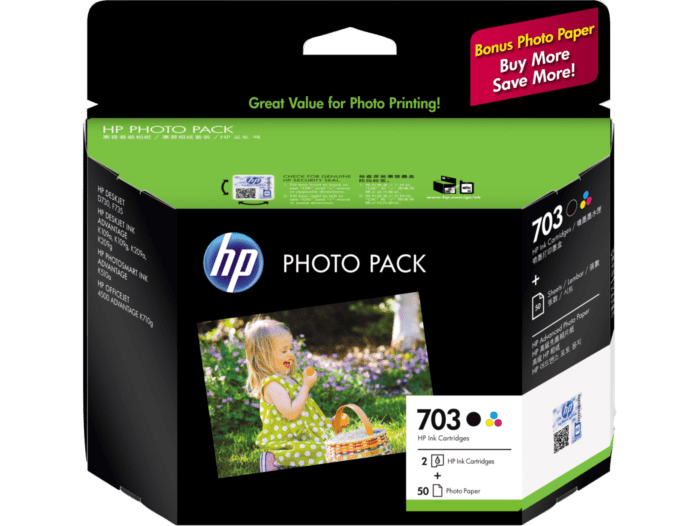 HP 703 Series Photo Value Pack-50 sht/4 x 6 in - (J3N04AA) - Shop HP ...